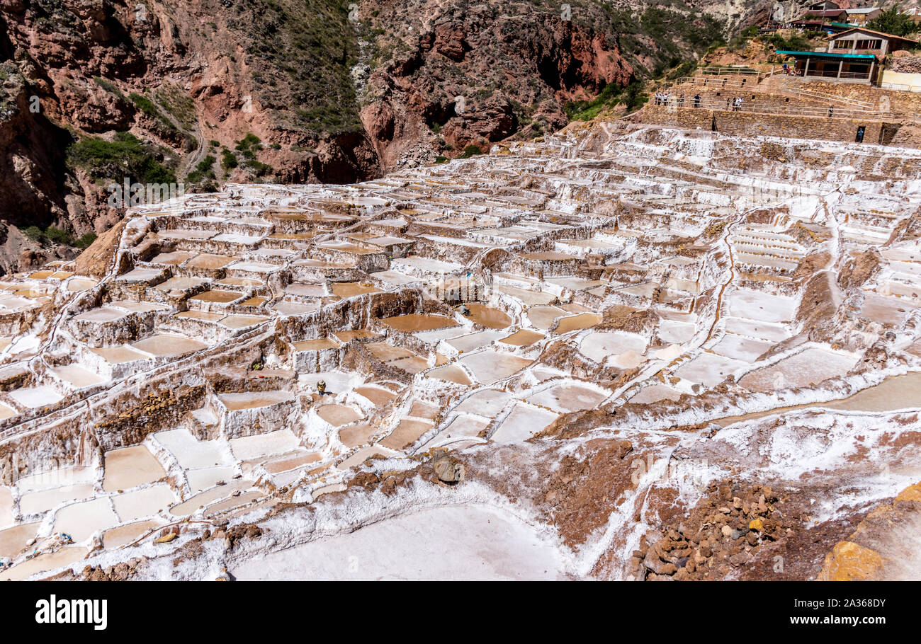 Sacred Valley, Peru - 05/21/2019: The ancient salt mines of Maras, Peru ...