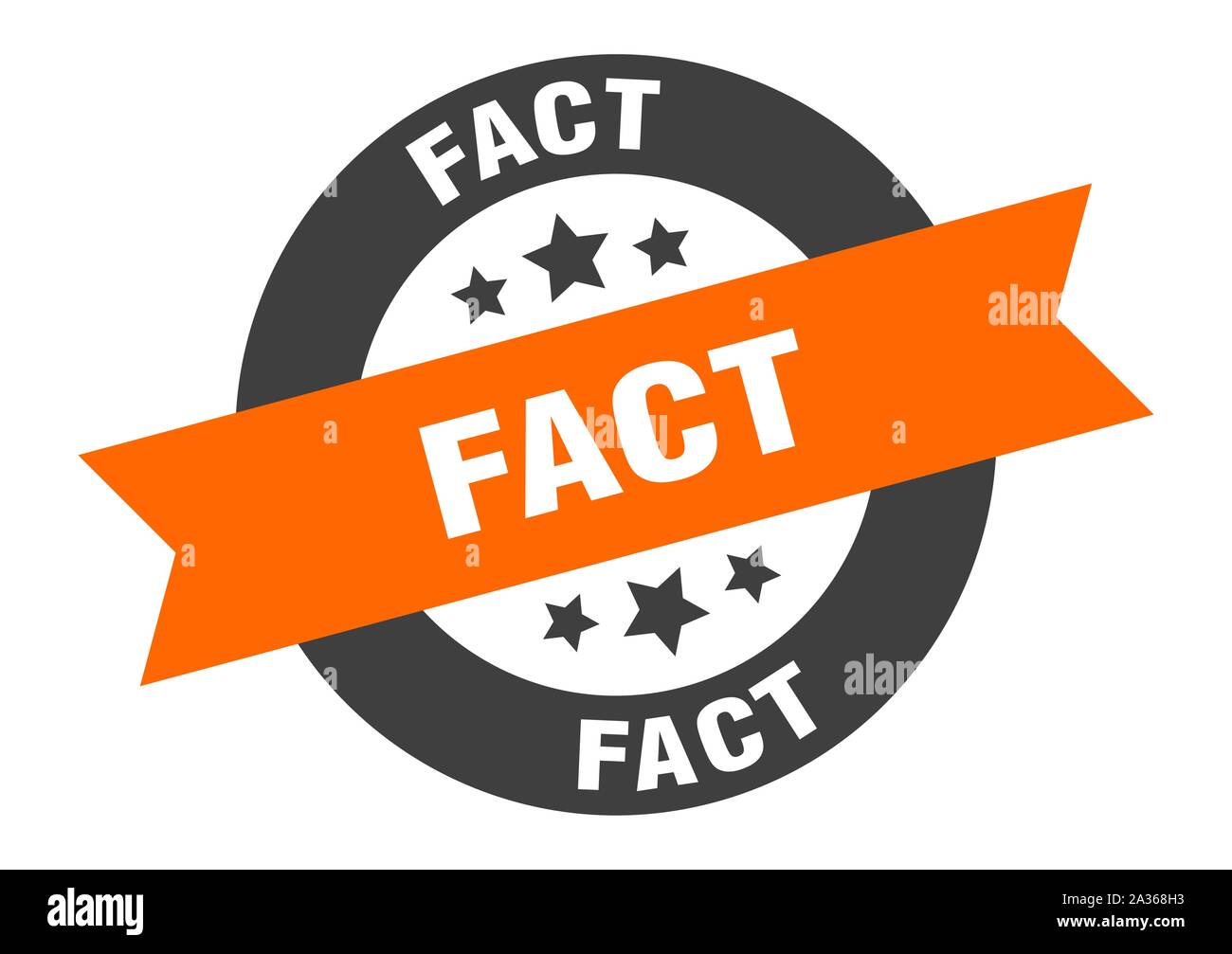 fact sign. fact orange-black round ribbon sticker Stock Vector Image ...