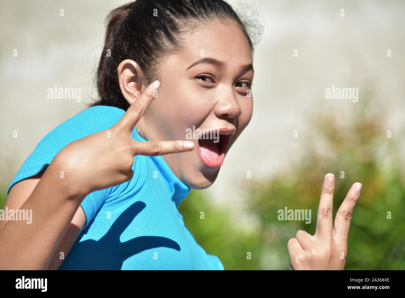 An A Woman Having Fun Stock Photo - Alamy