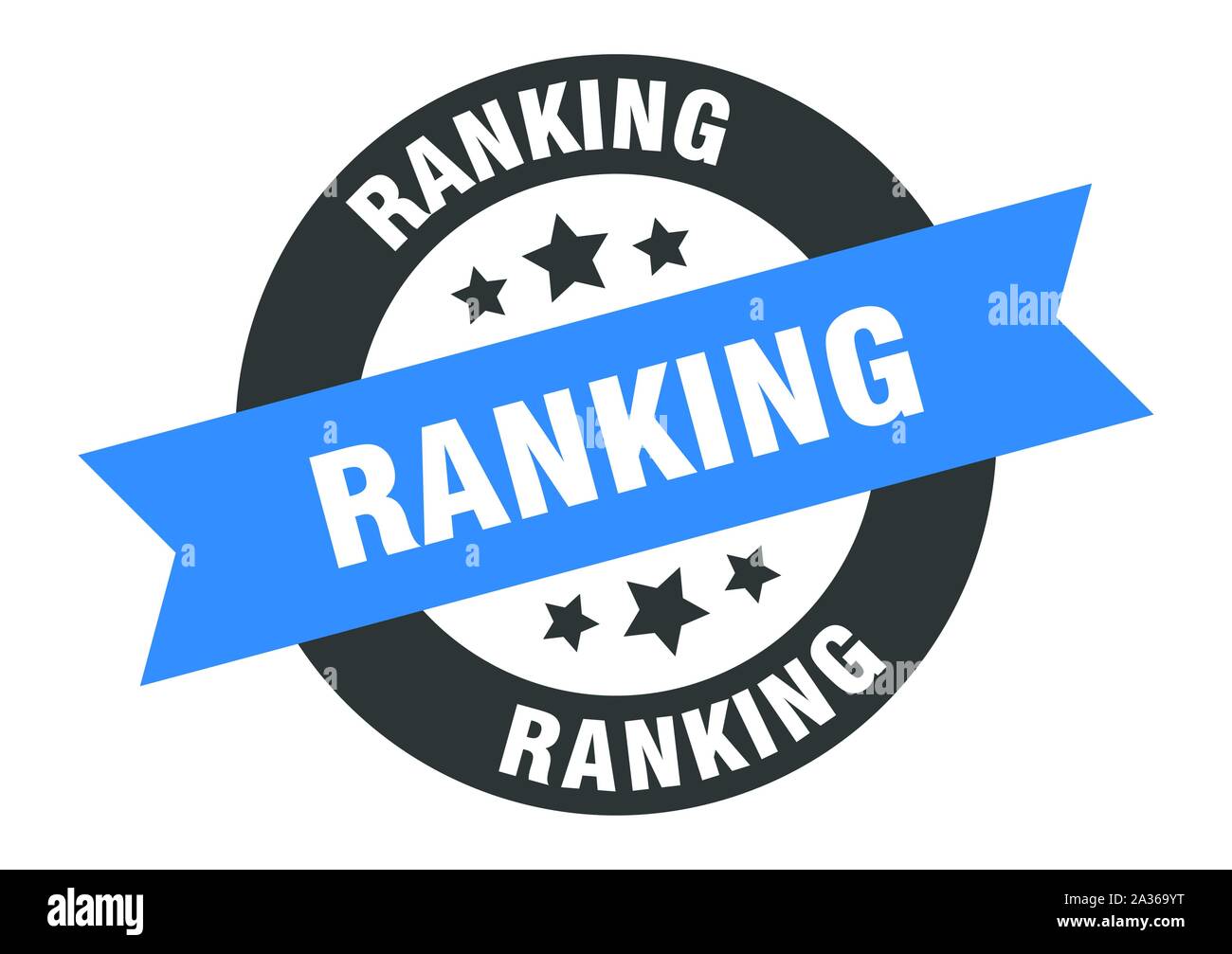 ranking sign. ranking blue-black round ribbon sticker Stock Vector ...