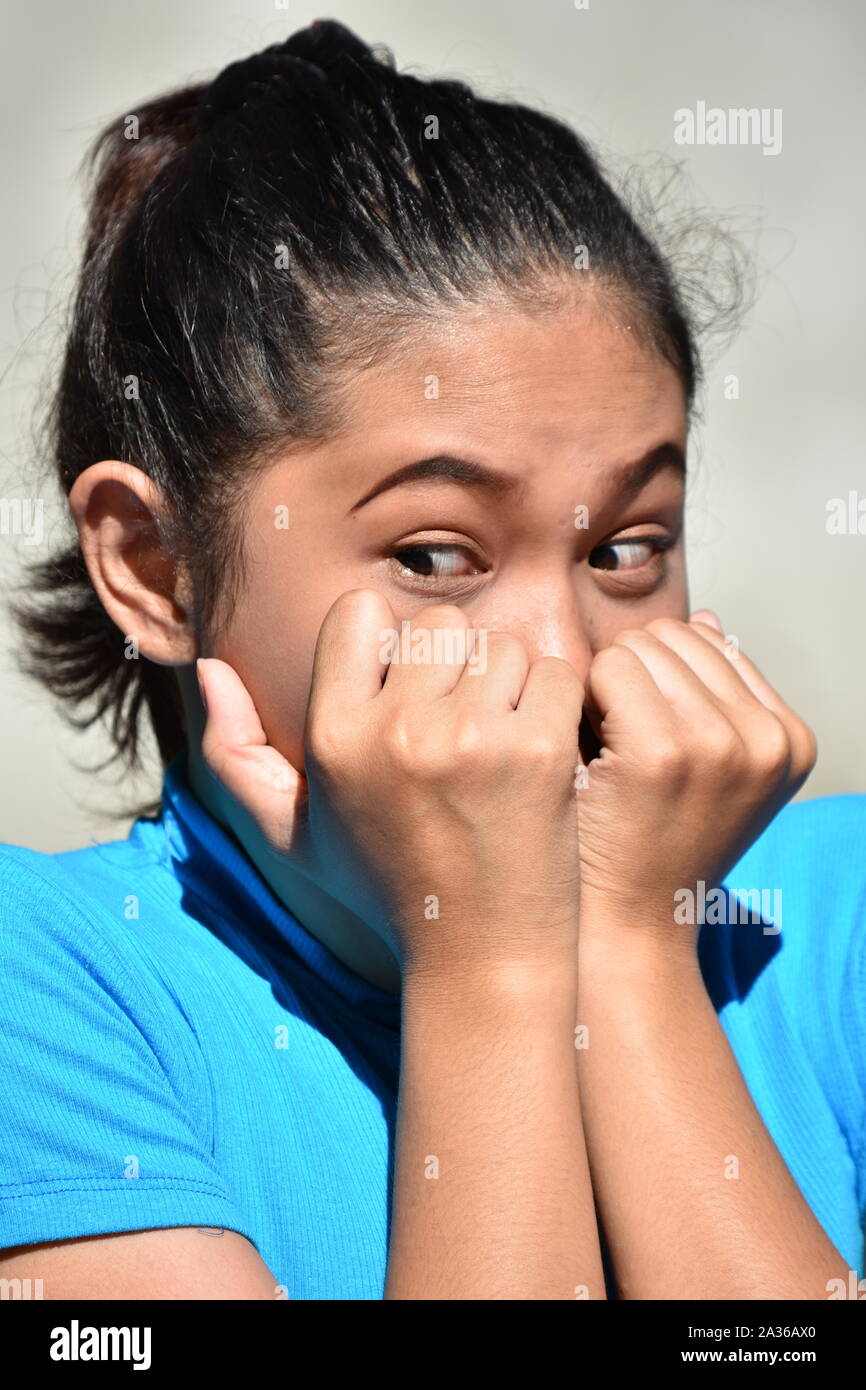 An A Fearful Adult Female Stock Photo - Alamy
