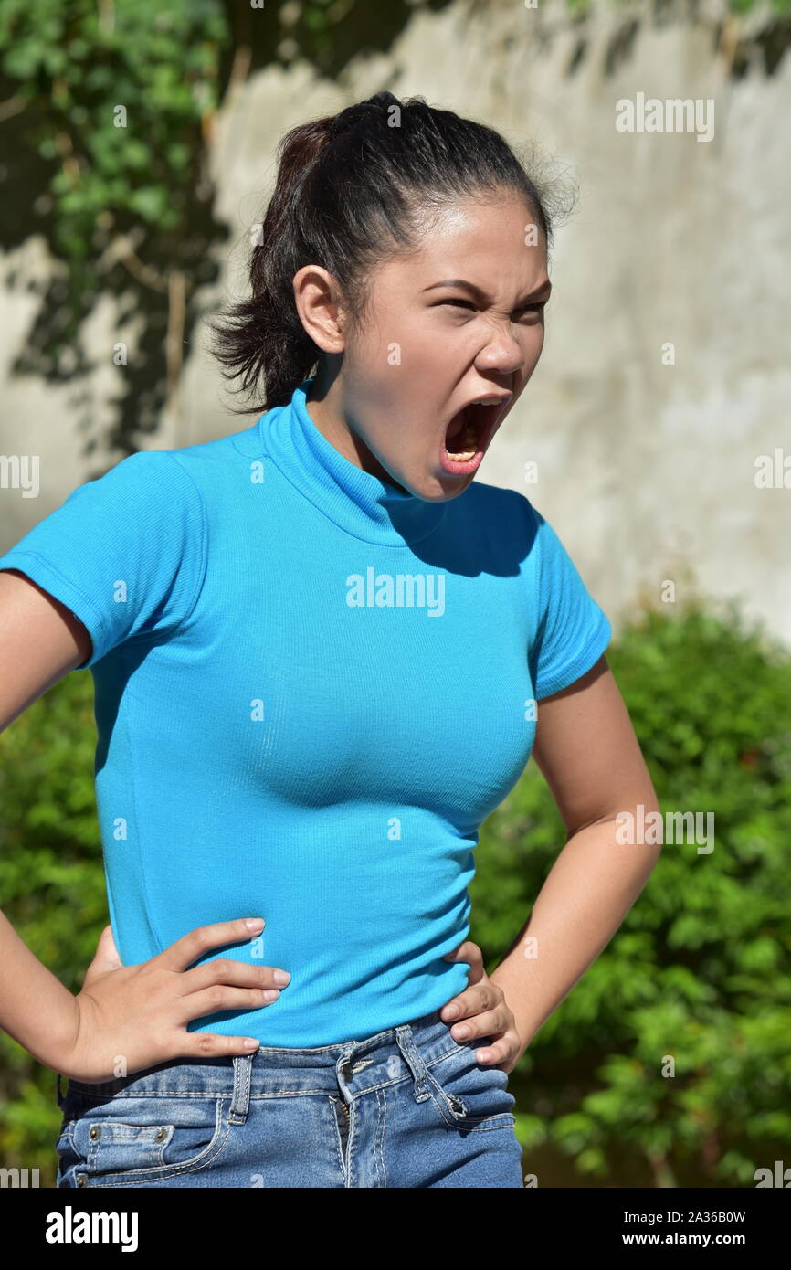 An An Angry Female Woman Stock Photo - Alamy
