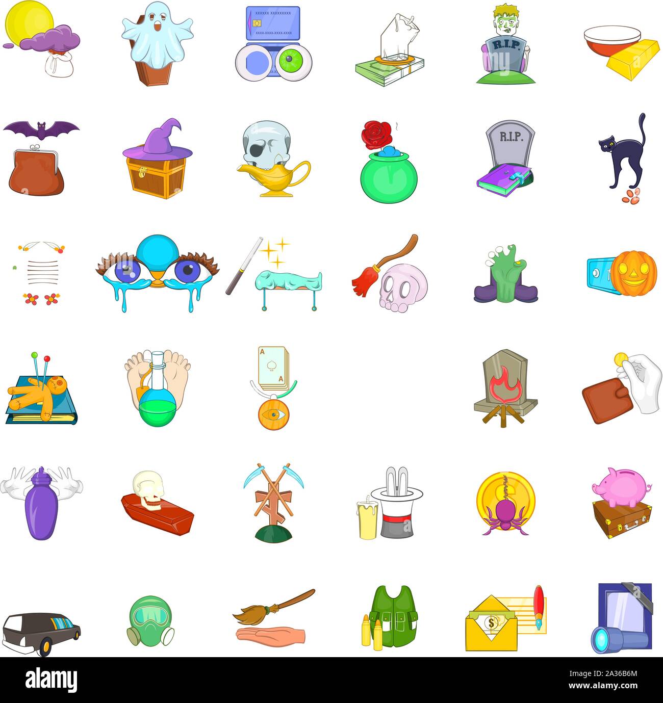 Happy halloween set wood Stock Vector Images - Alamy