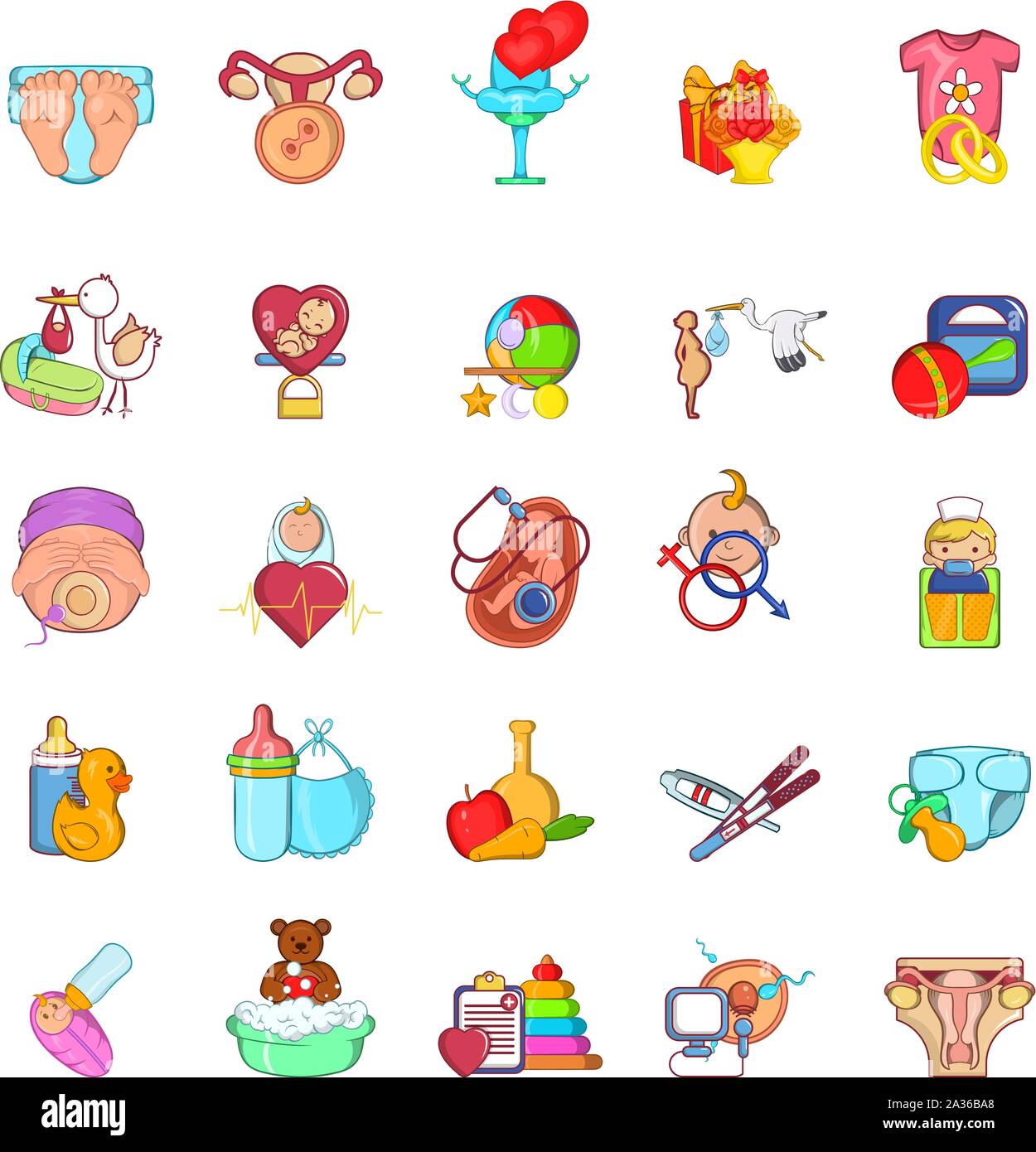 Maternity icons set, cartoon style Stock Vector Image & Art - Alamy