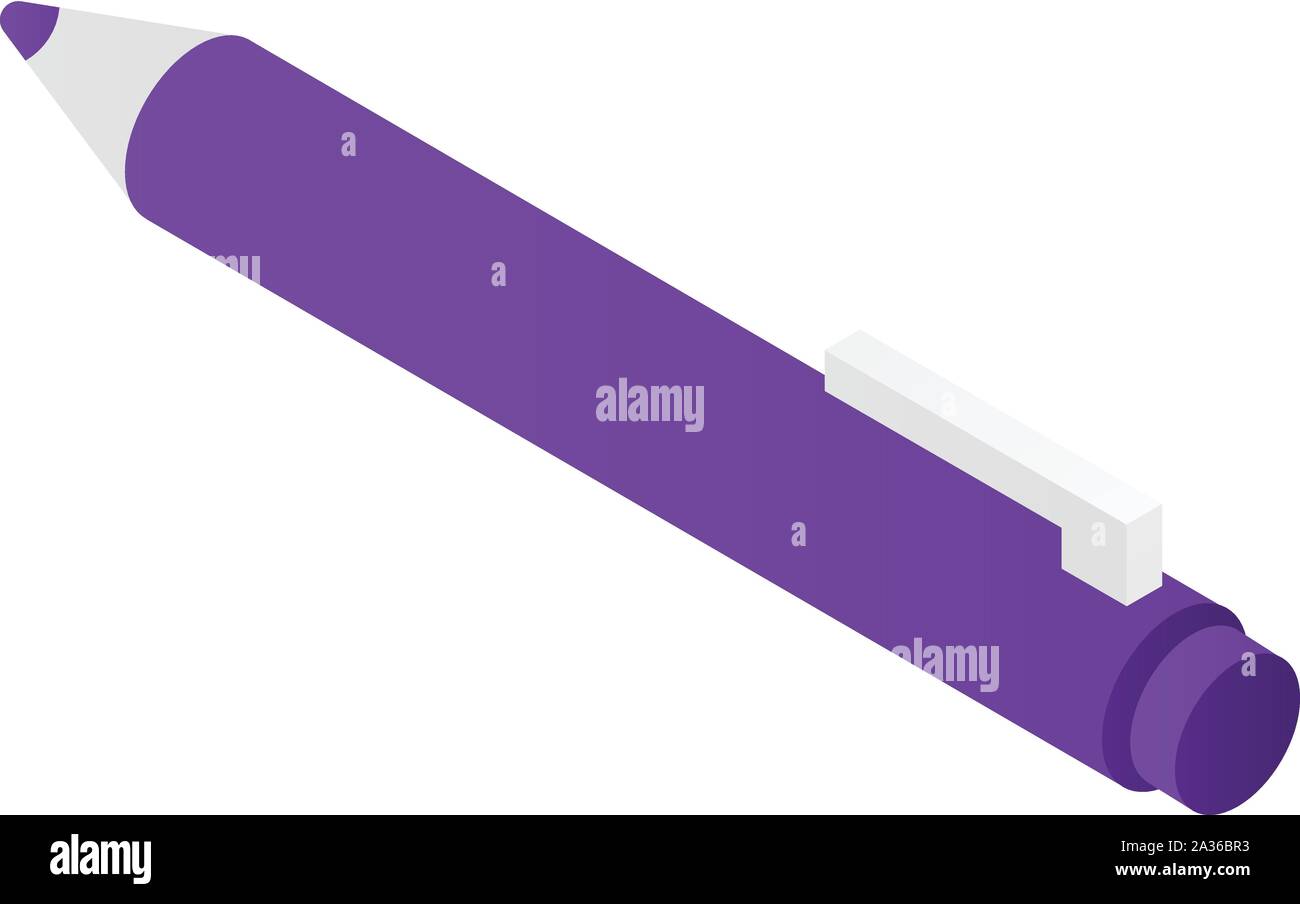 Purple pen icon, isometric style Stock Vector Image & Art - Alamy