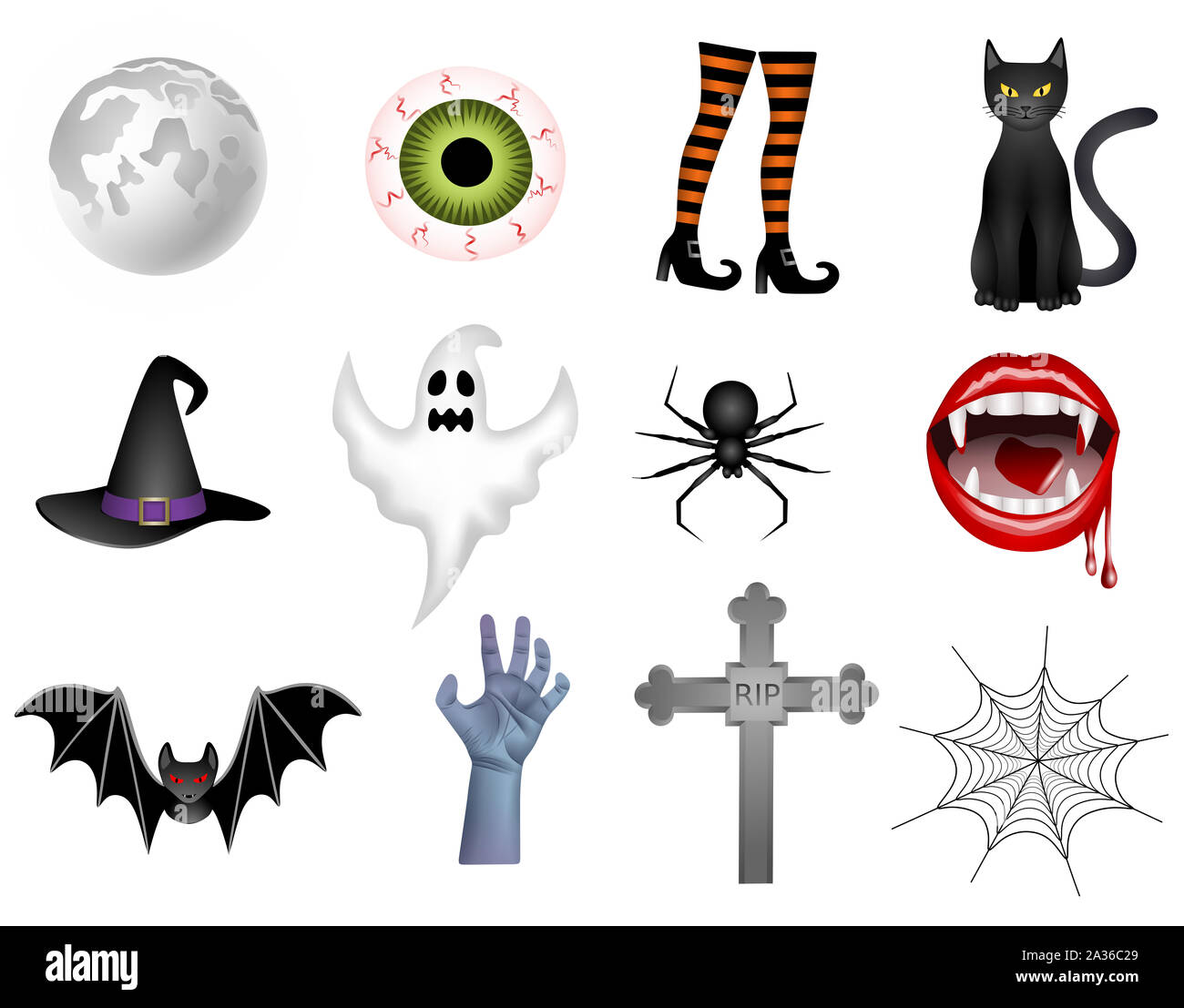 Zombie hand icon set Cut Out Stock Images & Pictures - Alamy