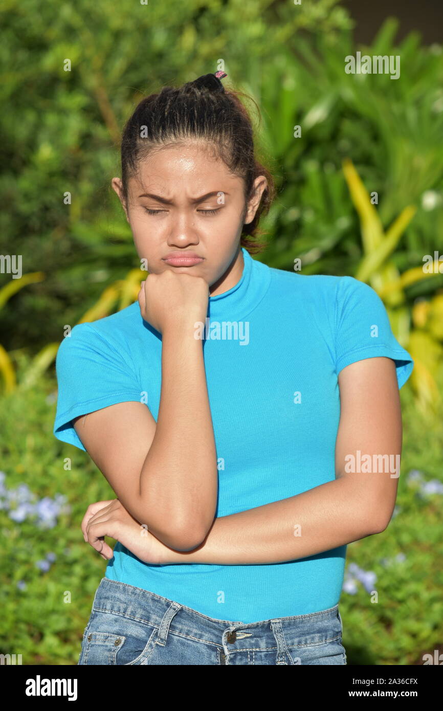 An A Minority Female Thinking Stock Photo - Alamy