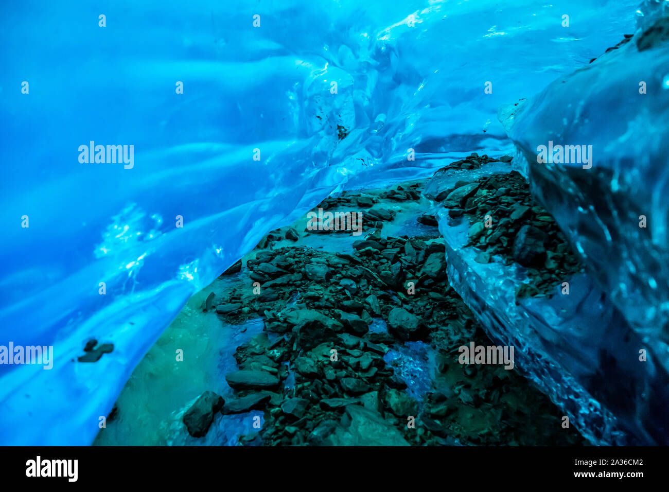 Deep in the Canadian wilderness, and below the Salmon Glacier, a river ...