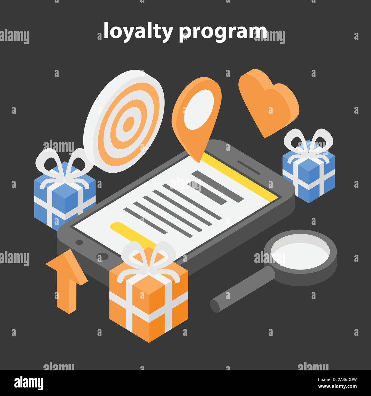 Loyalty program concept banner, isometric style Stock Vector Image ...