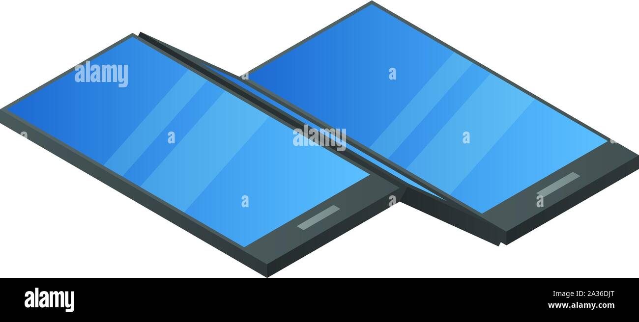 Artificial flexible phone icon, isometric style Stock Vector Image ...