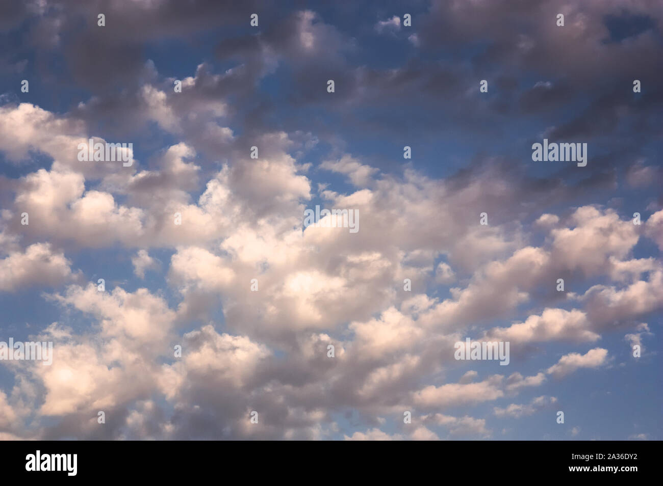 Beginning of the formation of a storm in the blue sky on a summer ...