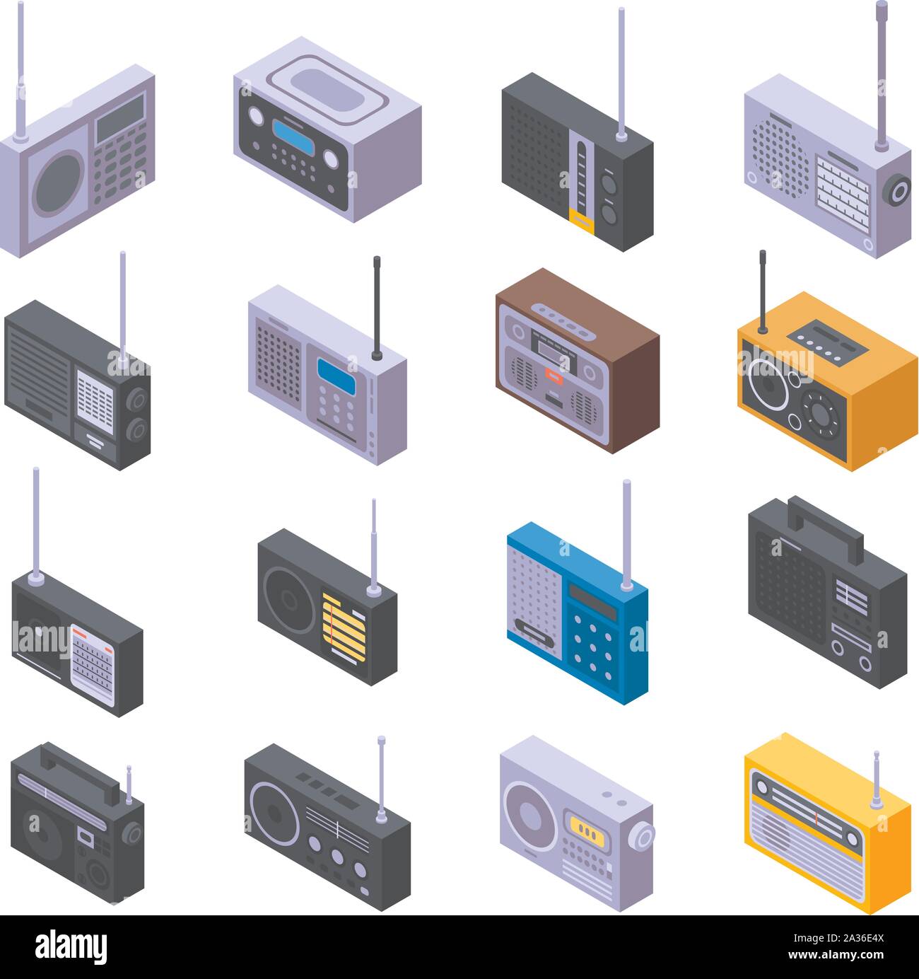 Broadcast radio portable radio set Stock Vector Images - Alamy