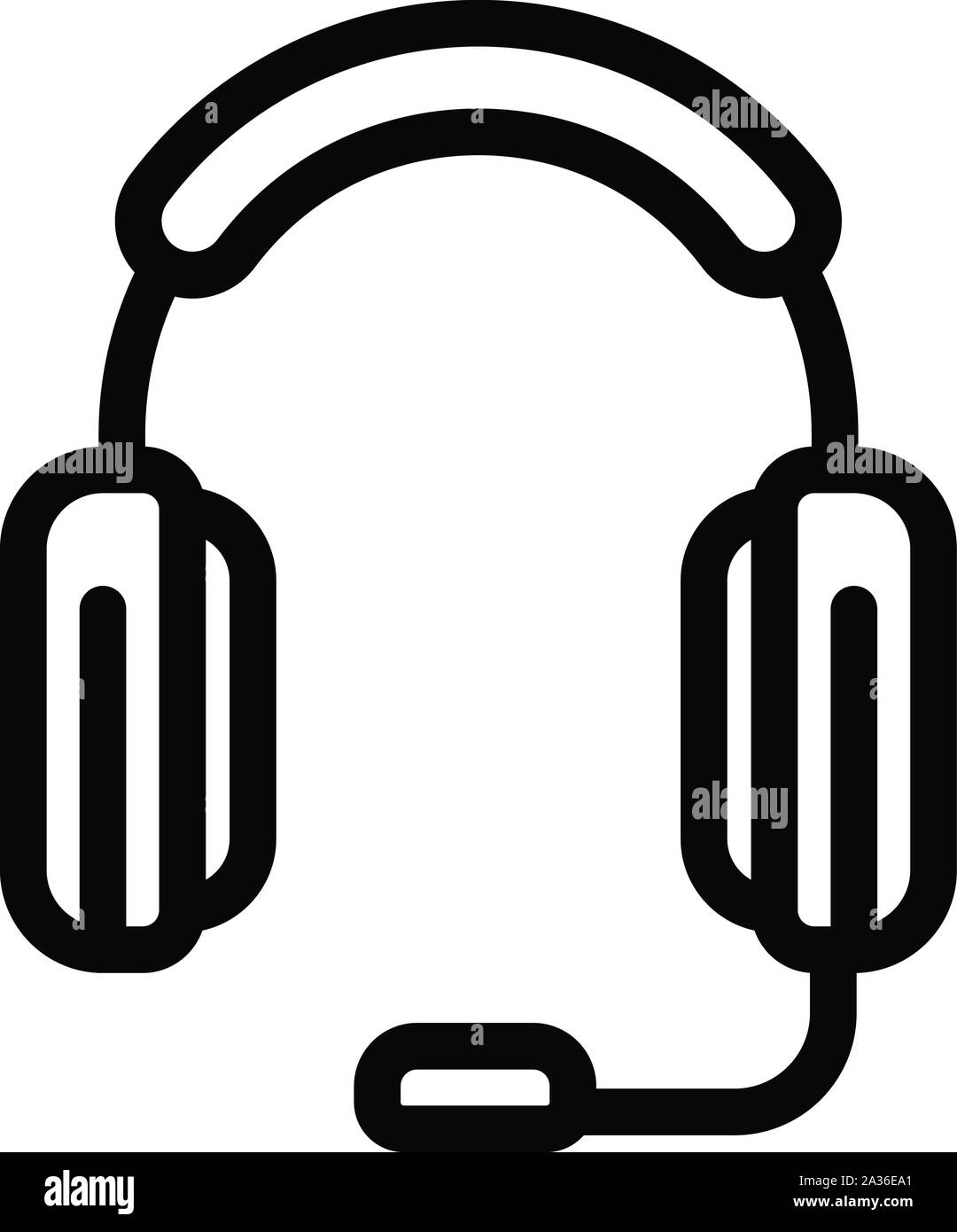 Headphones with microphone icon, outline style Stock Vector Image & Art ...
