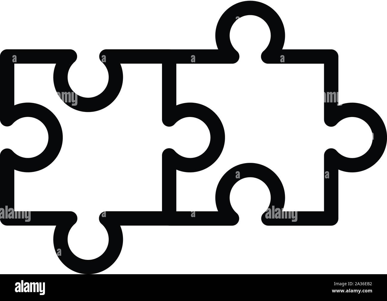 2 Puzzle Pieces Icon