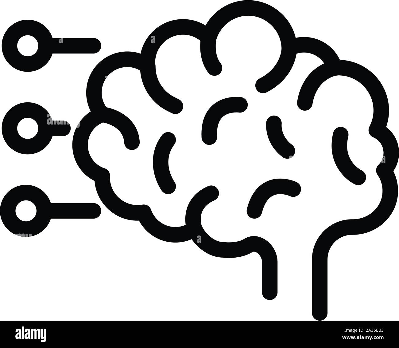 The human brain and footnotes icon, outline style Stock Vector Image ...