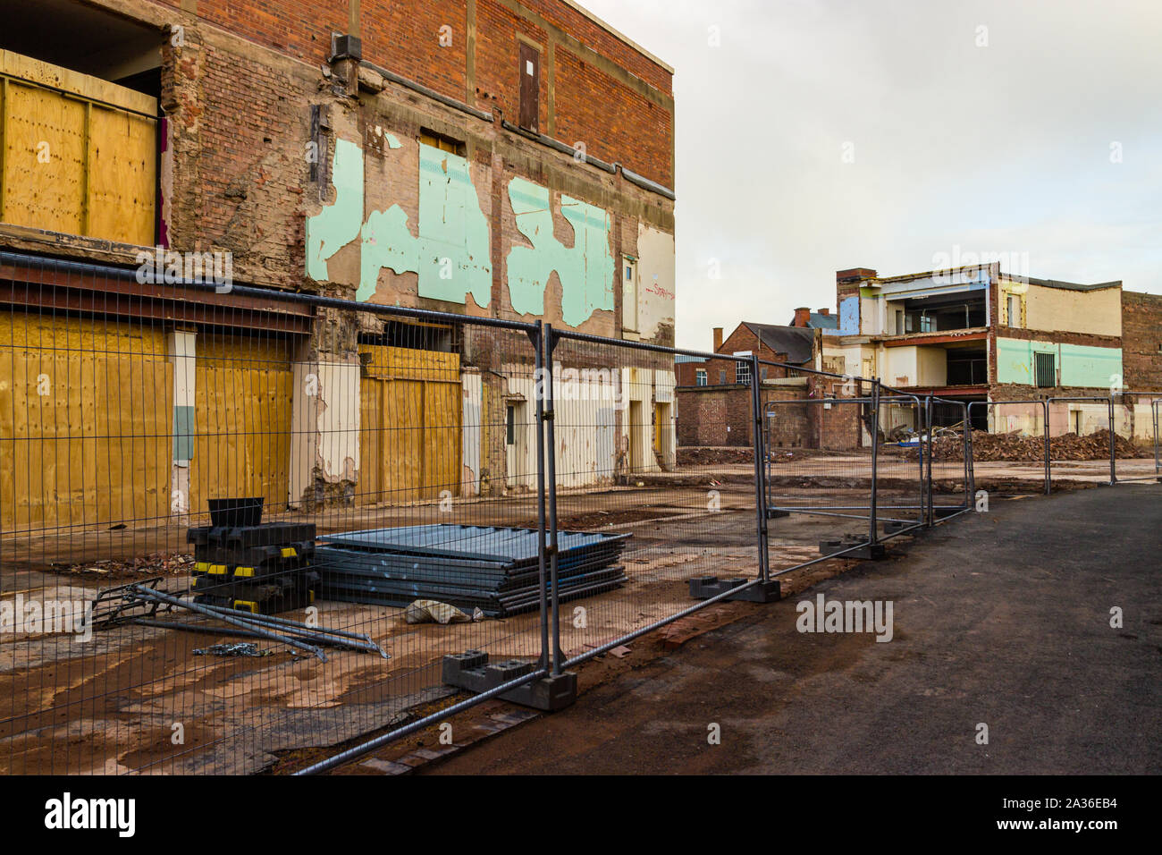 Building being torn down in regeneration scheme Stock Photo - Alamy
