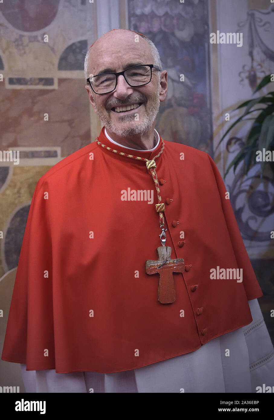 New Cardinal, Canadian prelate Michael Czerny poses as he meets with ...
