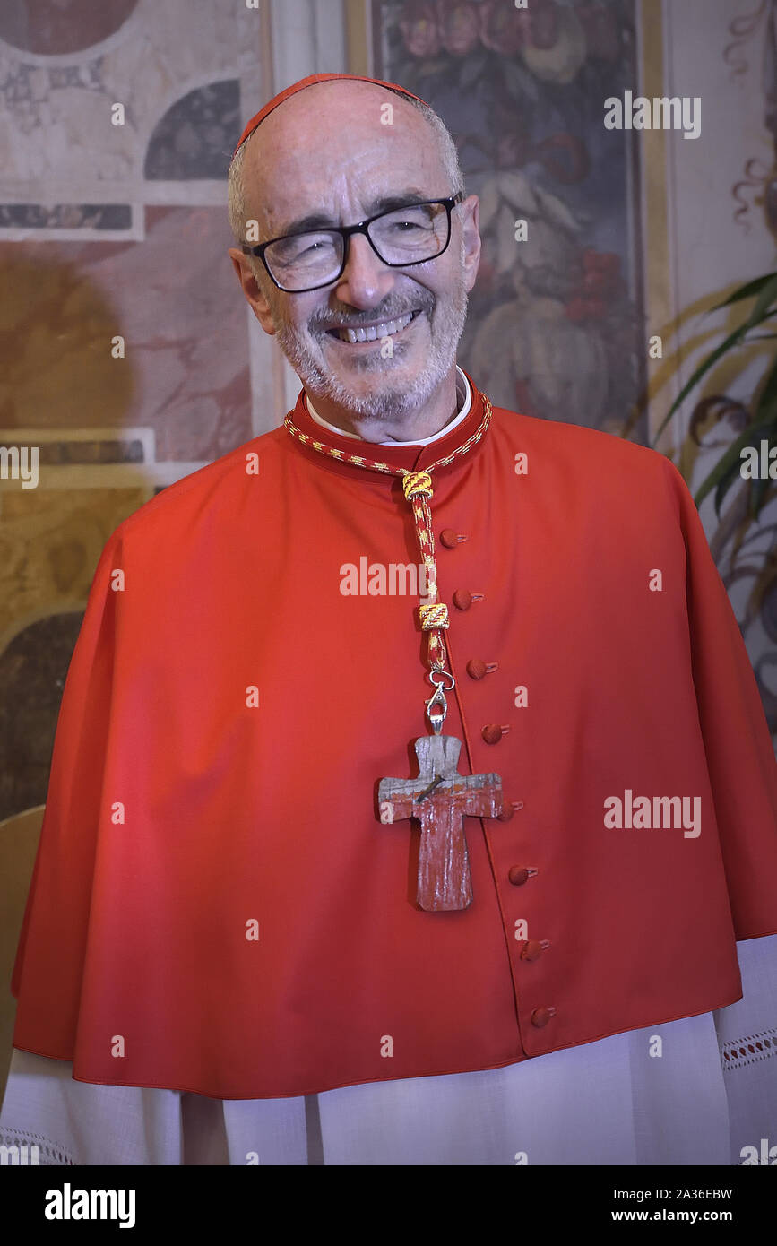 New Cardinal, Canadian prelate Michael Czerny poses as he meets with ...