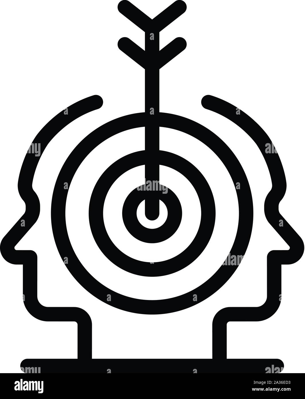 Arrow in the target two heads icon, outline style Stock Vector Image ...