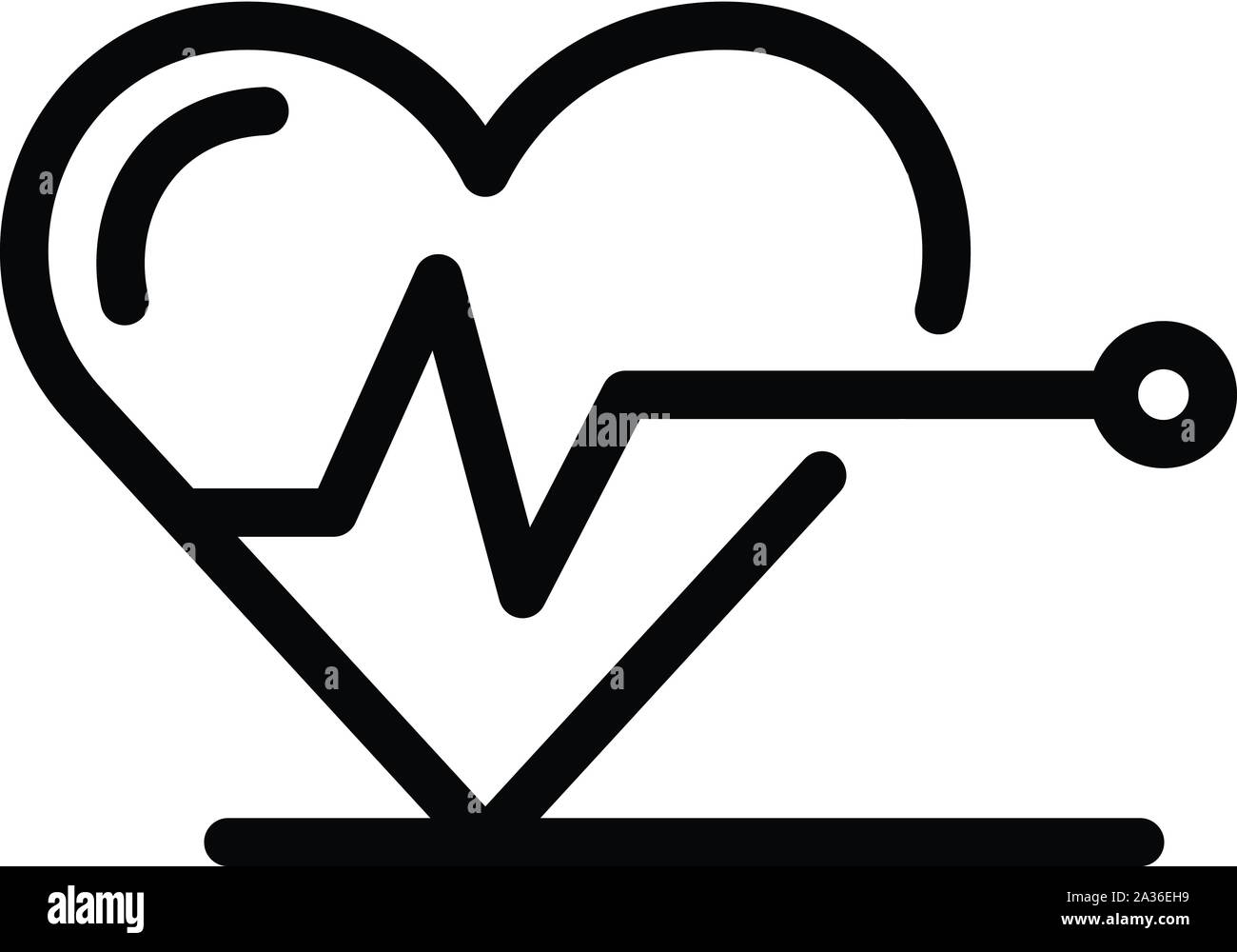 Heart and pulse icon, outline style Stock Vector Image & Art - Alamy