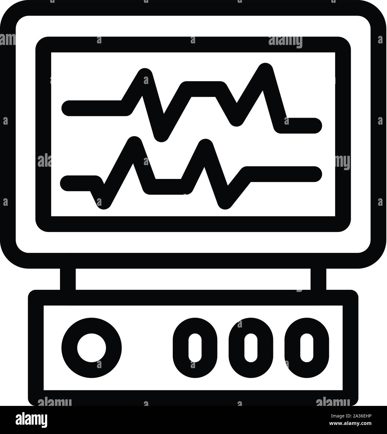 Ecg machine display monitor Cut Out Stock Images & Pictures - Alamy