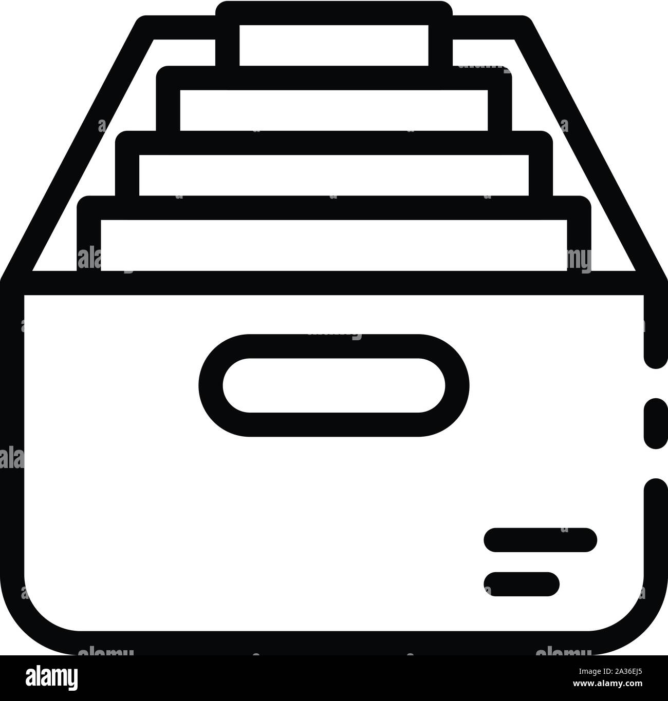 Box with personal files icon, outline style Stock Vector Image & Art ...