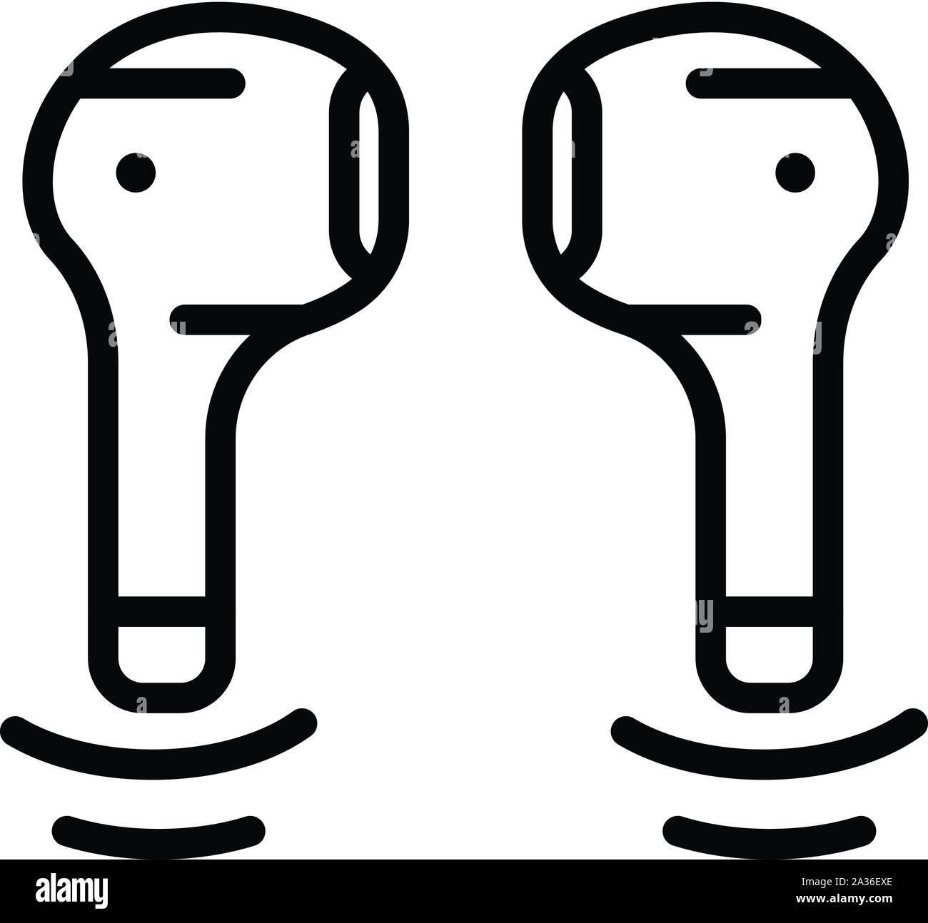 Wireless mini headphones icon, outline style Stock Vector Image & Art ...