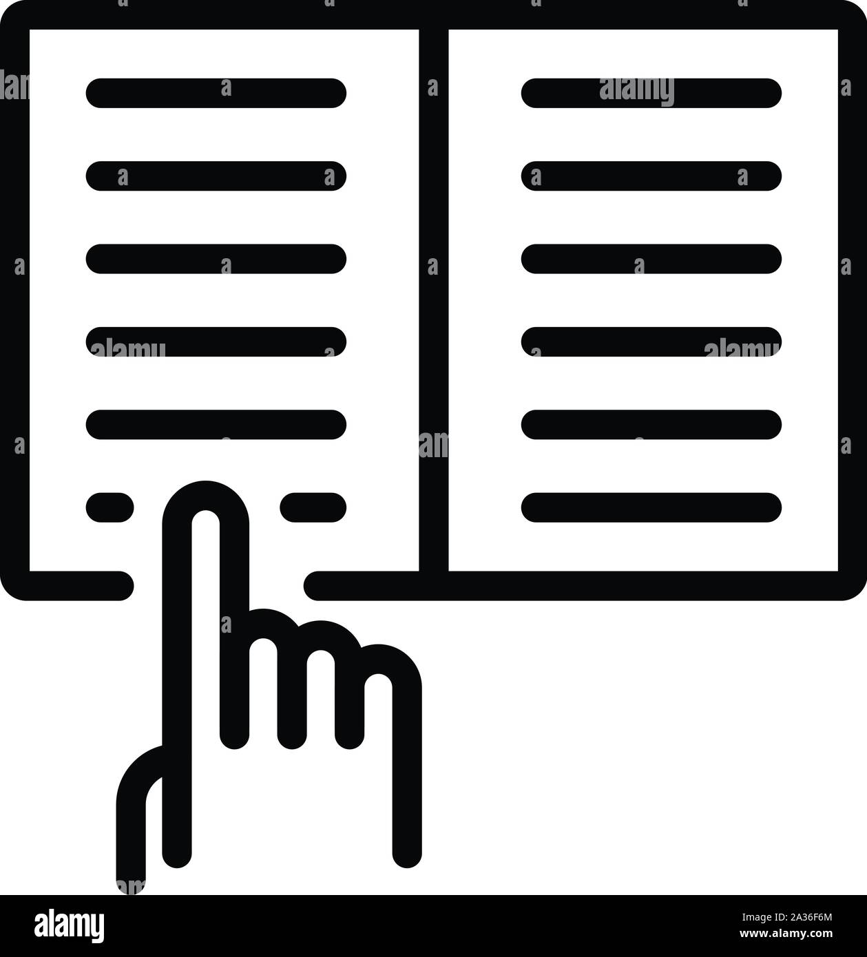 Book and finger icon, outline style Stock Vector Image & Art - Alamy