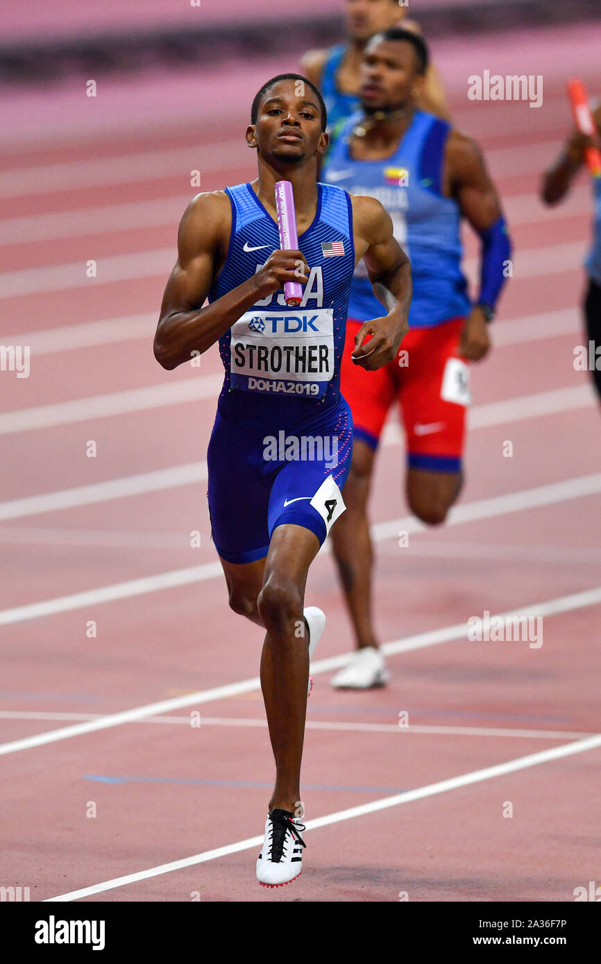 DOHA, QATAR. 05th Oct, 2019. Nathan Strother of USA competes in Men ...
