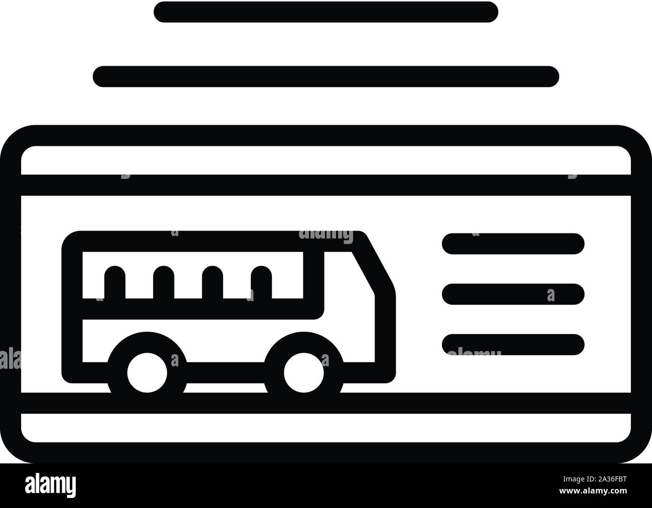 Bus ticket icon, outline style Stock Vector Image & Art - Alamy