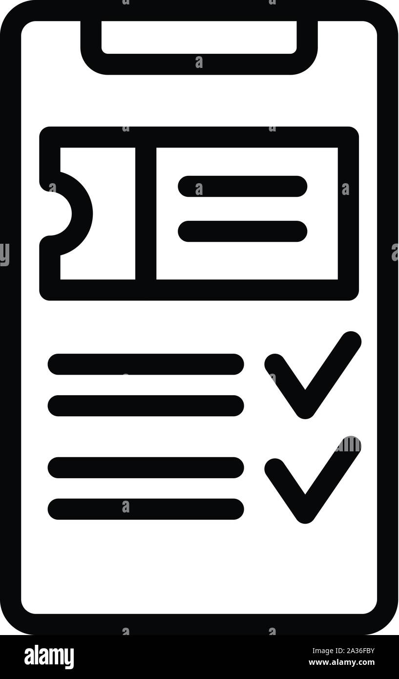 Purchase ticket icon outline Black and White Stock Photos & Images - Alamy