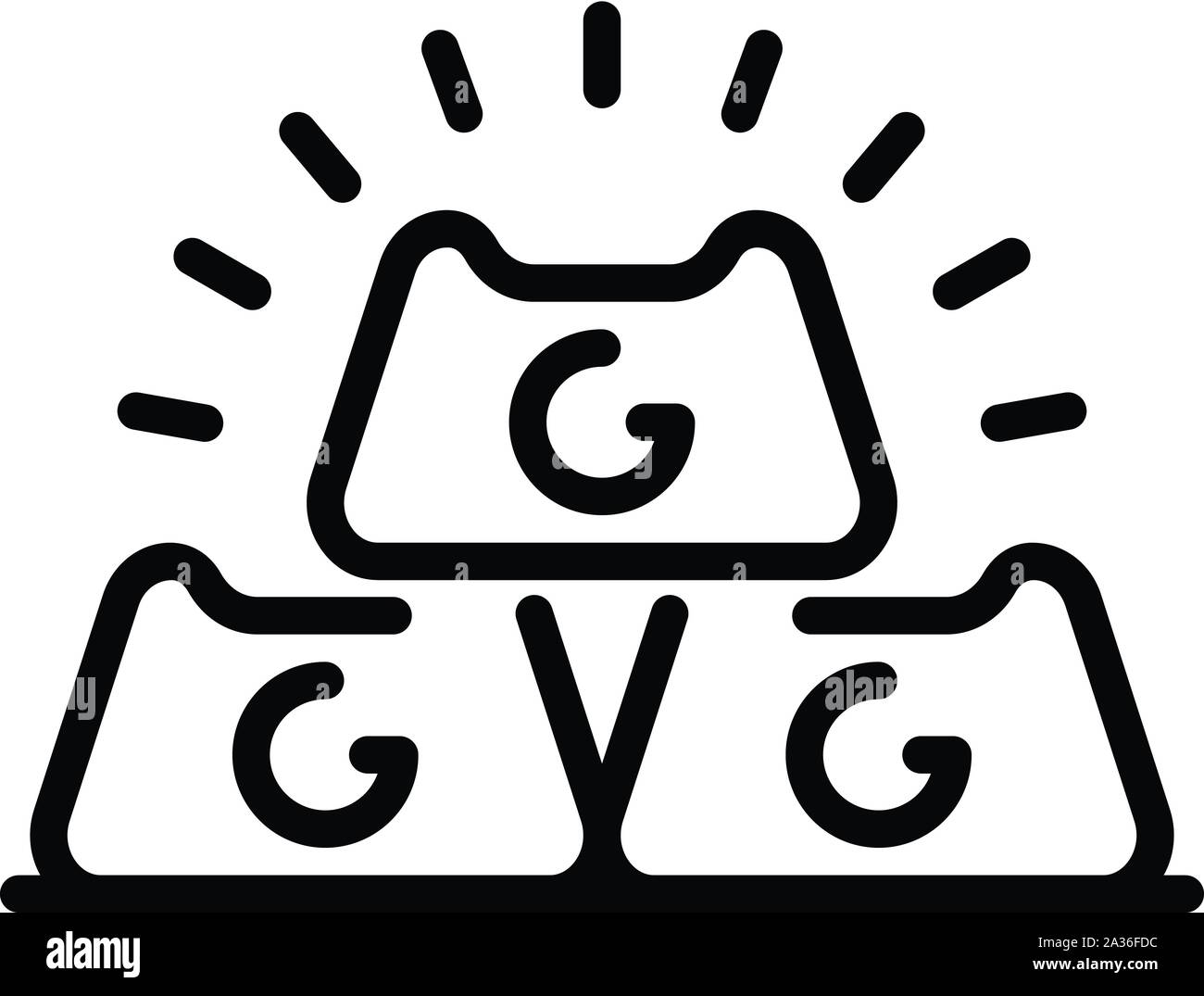 Three gold bars Stock Vector Images - Alamy