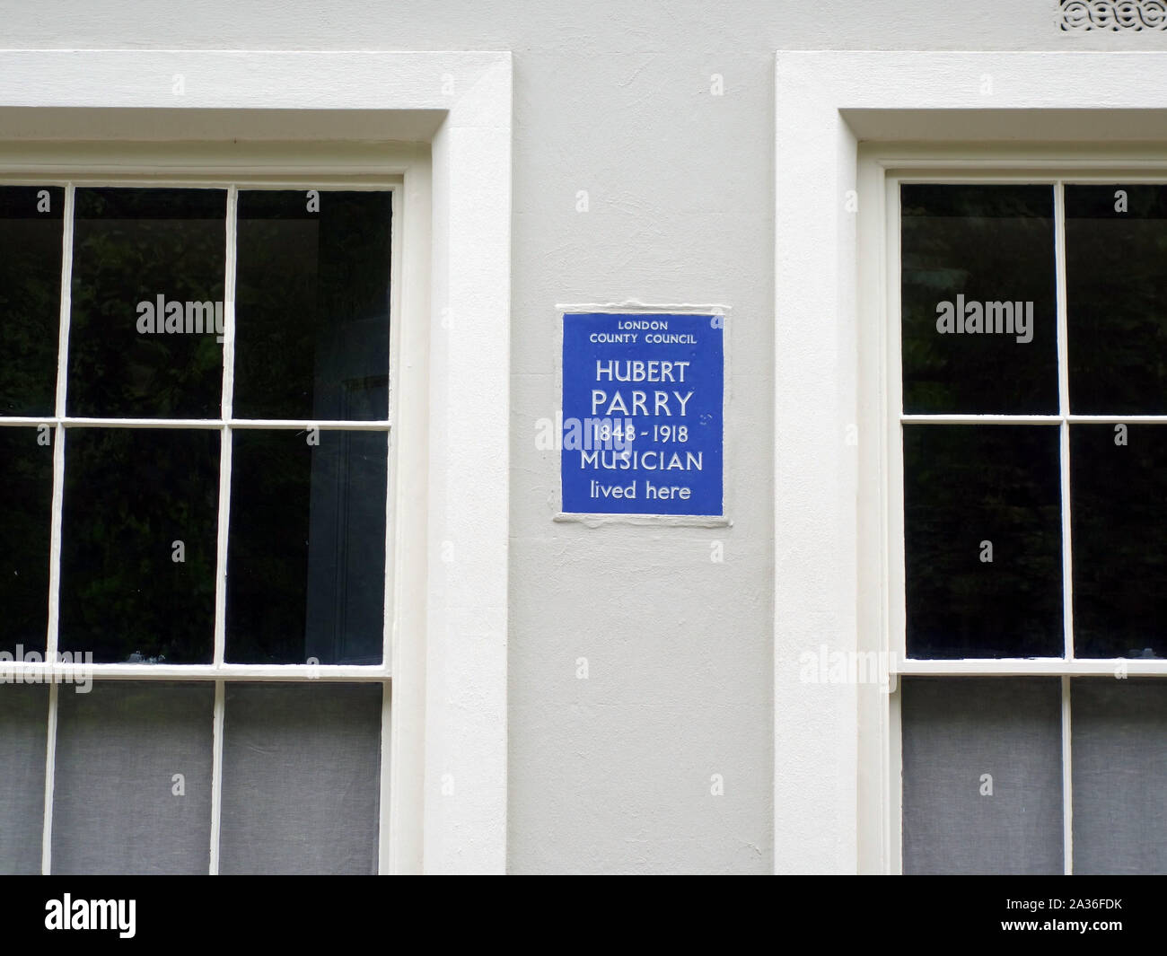 A sign on a house in London installed by London County Council advising ...