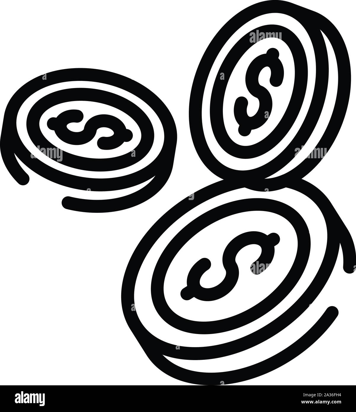 Three coins icon, outline style Stock Vector Image & Art - Alamy