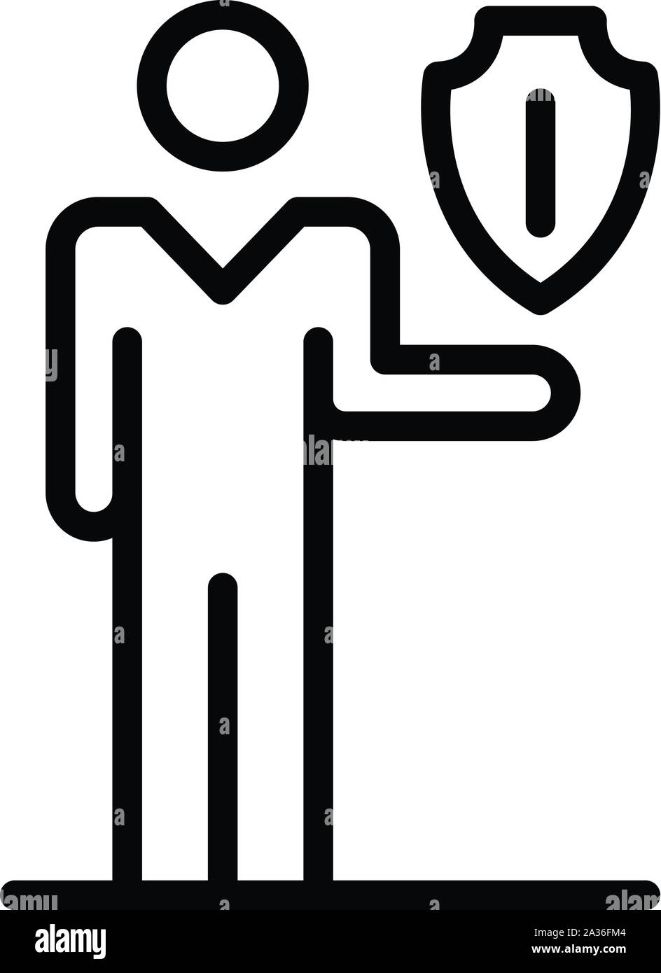 Man and shield over palm icon, outline style Stock Vector Image & Art ...