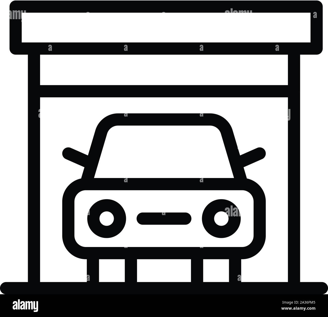 Car in the garage icon, outline style Stock Vector Image & Art - Alamy