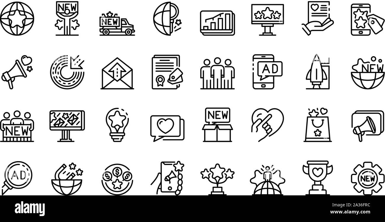 Campaign icons set, outline style Stock Vector Image & Art - Alamy