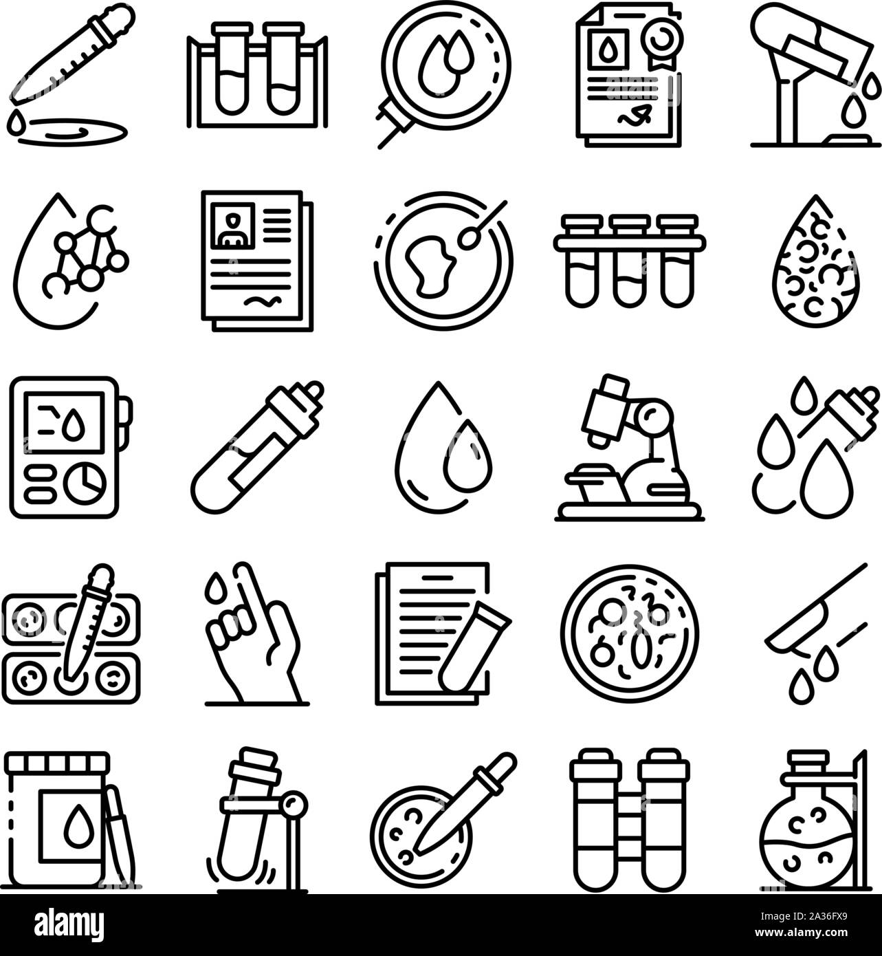Blood test icons set, outline style Stock Vector Image & Art - Alamy