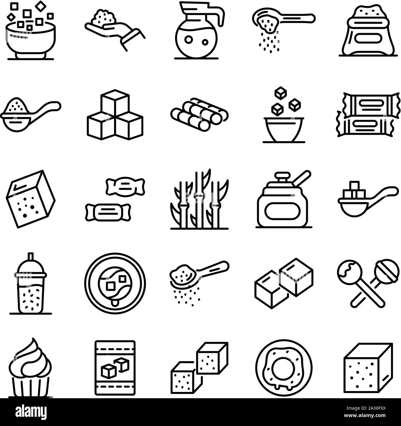 Sugar icons set, outline style Stock Vector Image & Art - Alamy