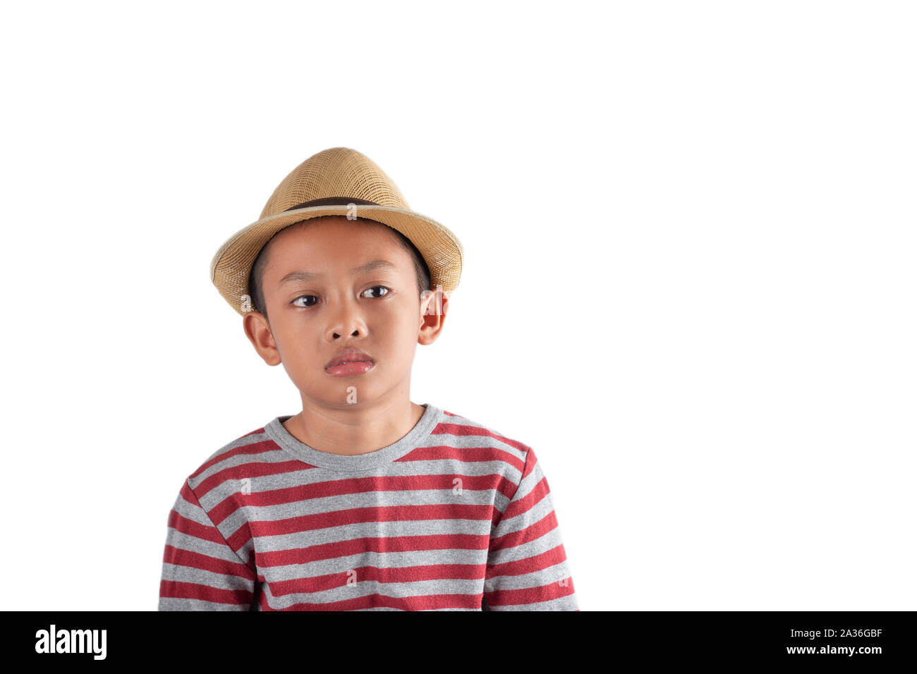 Sad boy on white background. Portrait depression boy Stock Photo - Alamy