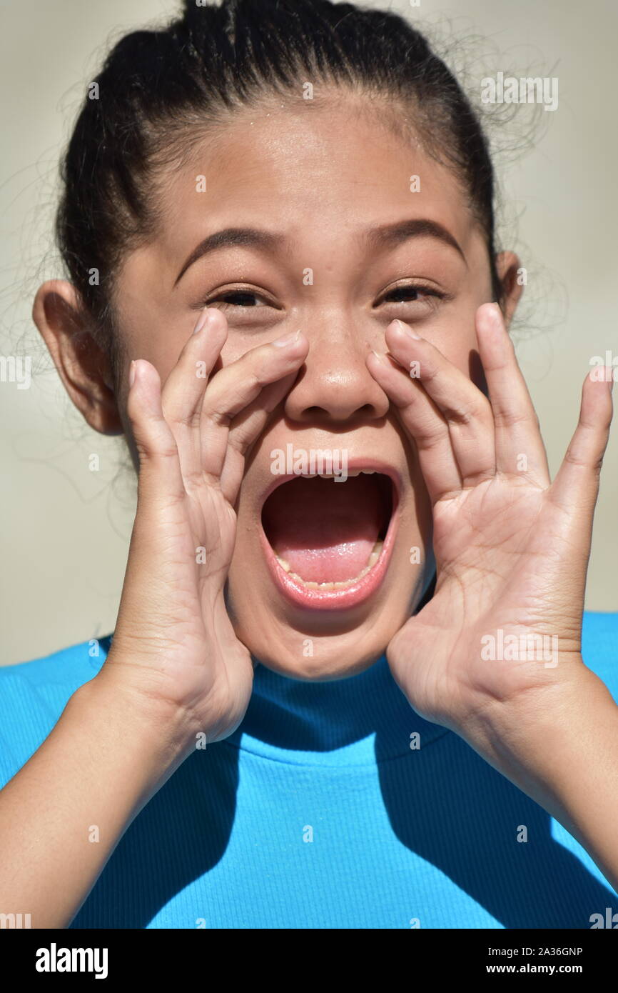 An An Adult Female Shouting Stock Photo - Alamy