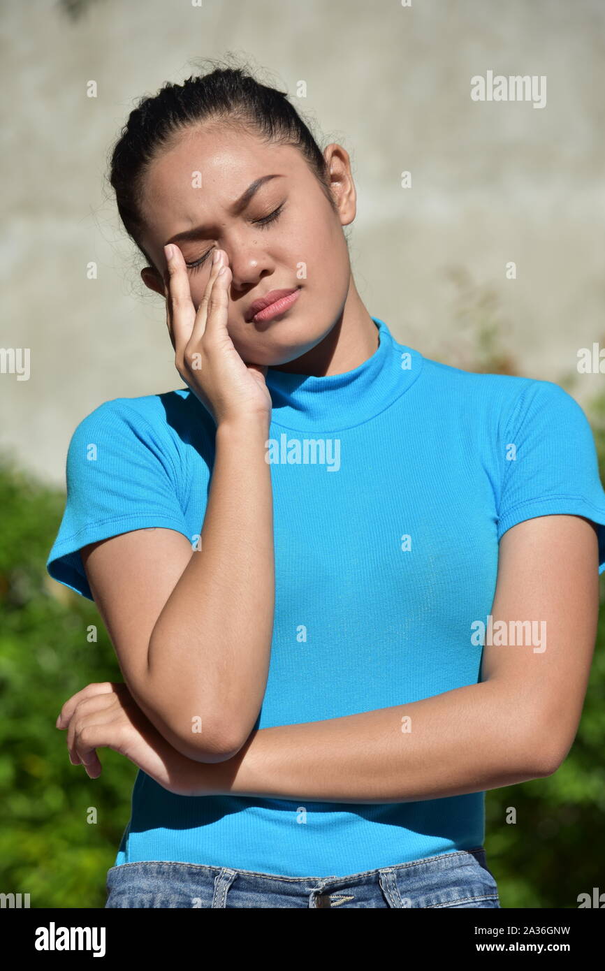 A Sleepy Pretty Asian Person Stock Photo - Alamy