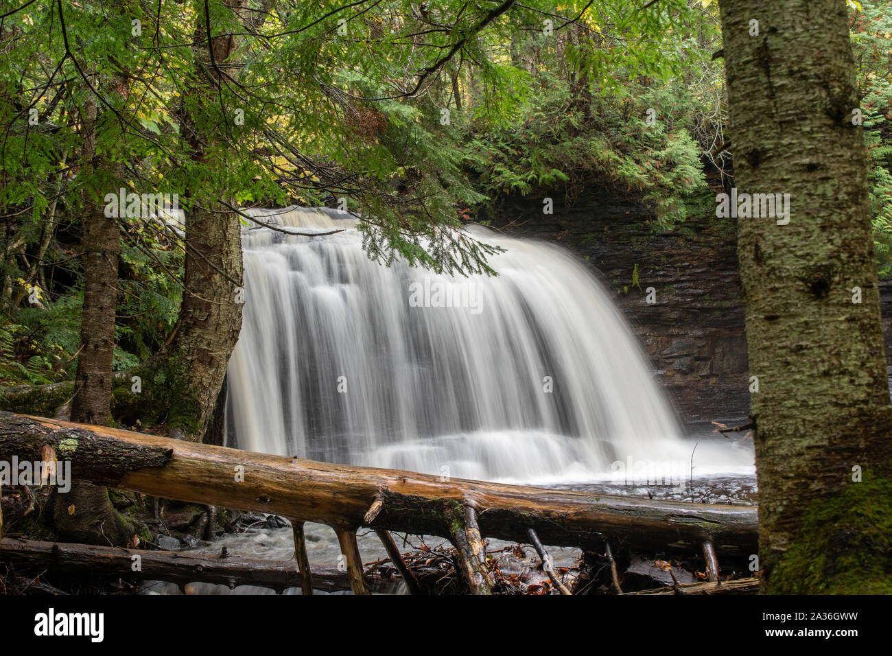 Upper Peninsula Michigan Waterfall - Rock River Waterfall in the ...