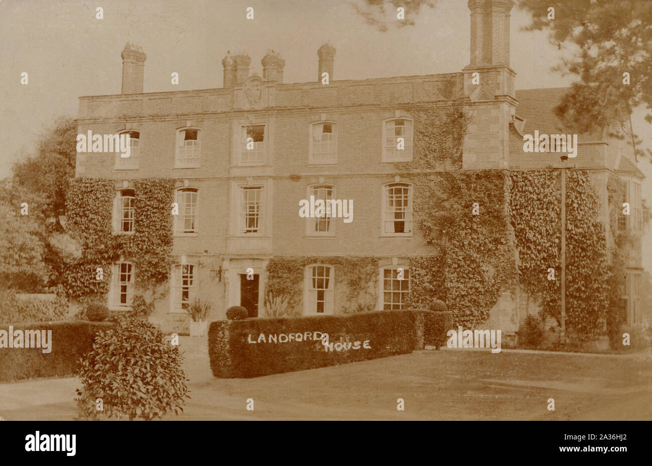 Landford Manor House, Wiltshire England, old postcard Stock Photo - Alamy