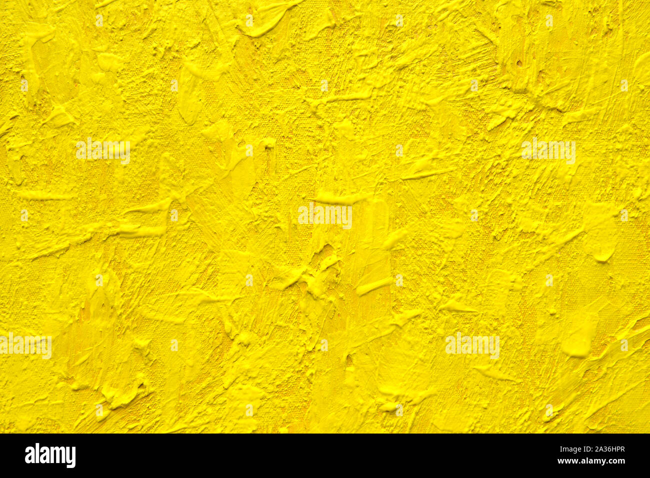 Abstract art background. Yellow acrylic painting on canvas. Color ...