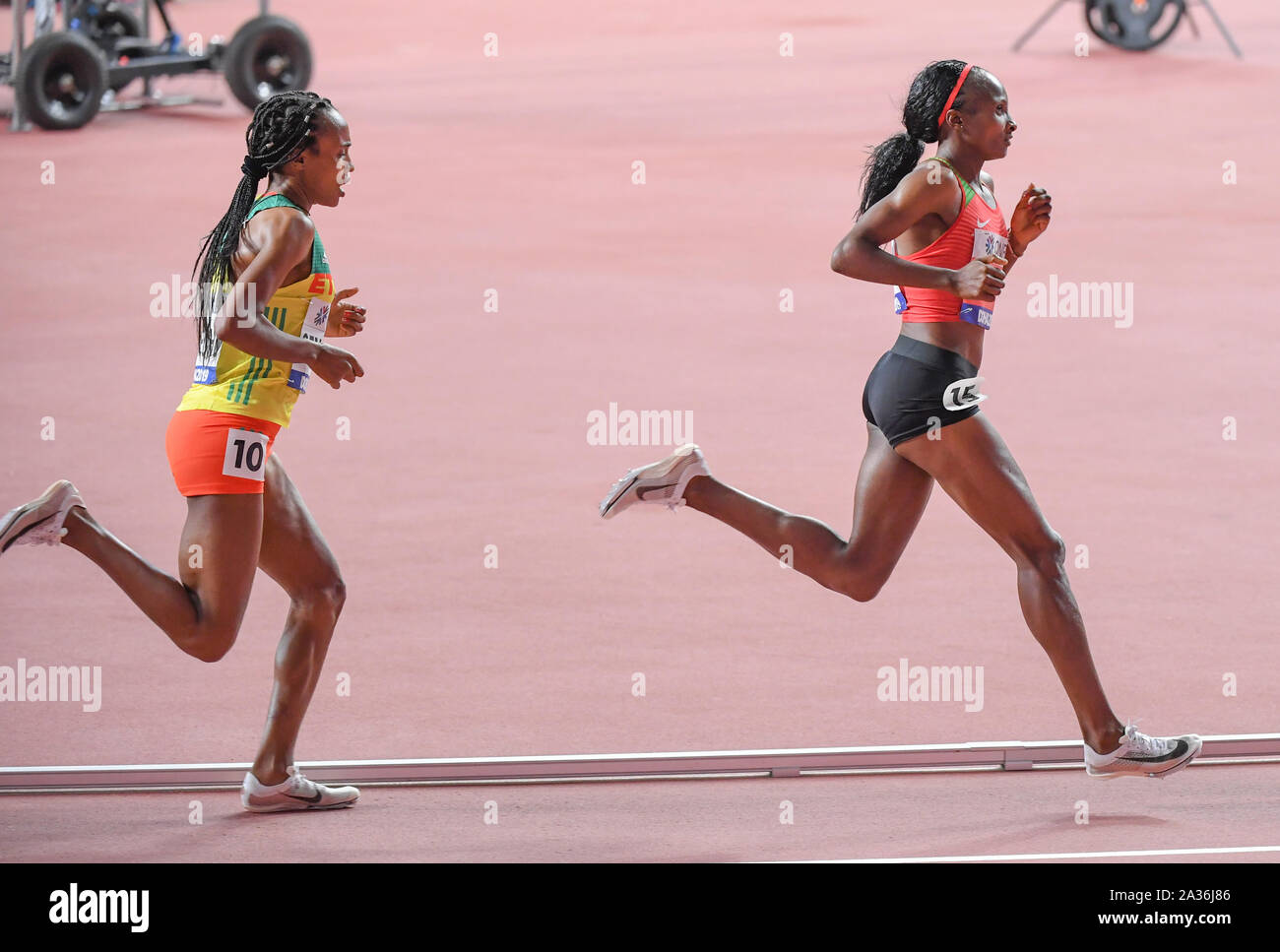 Hellen Obiri (Kenya), Tsehay Gemechu (Ethiopia). 5000 metres women ...