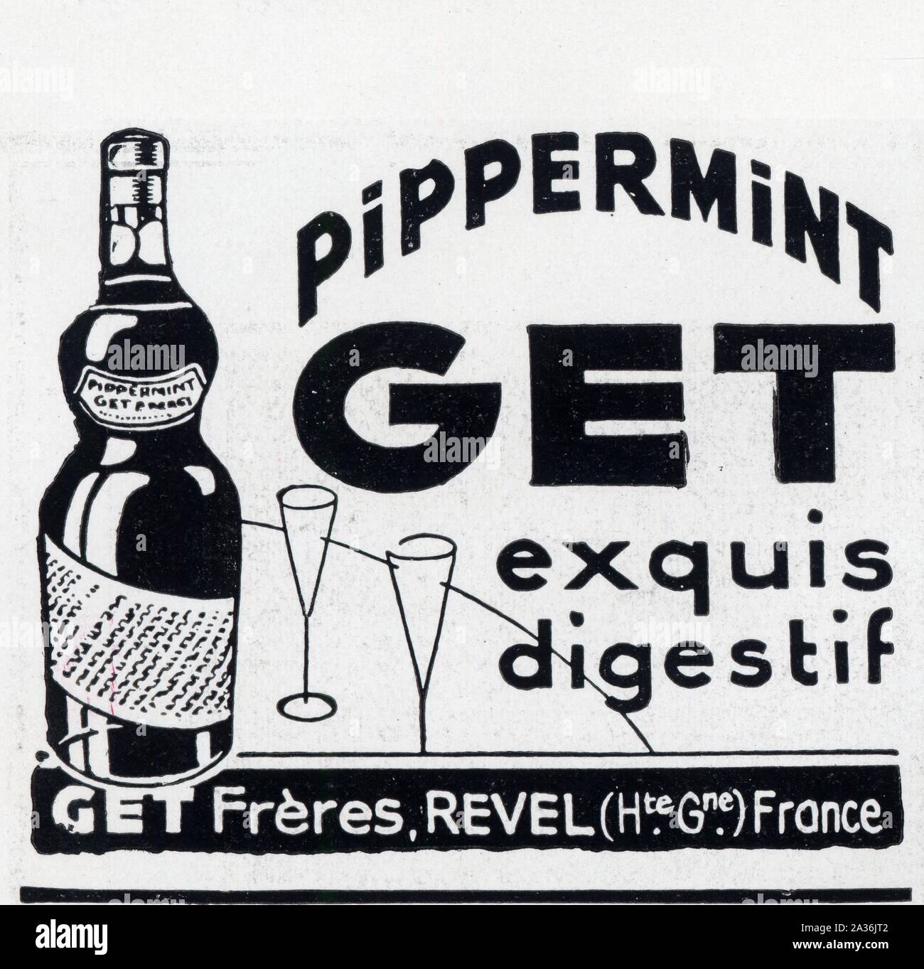 Publicité ancienne. 1937. Pippermint Get Stock Photo - Alamy