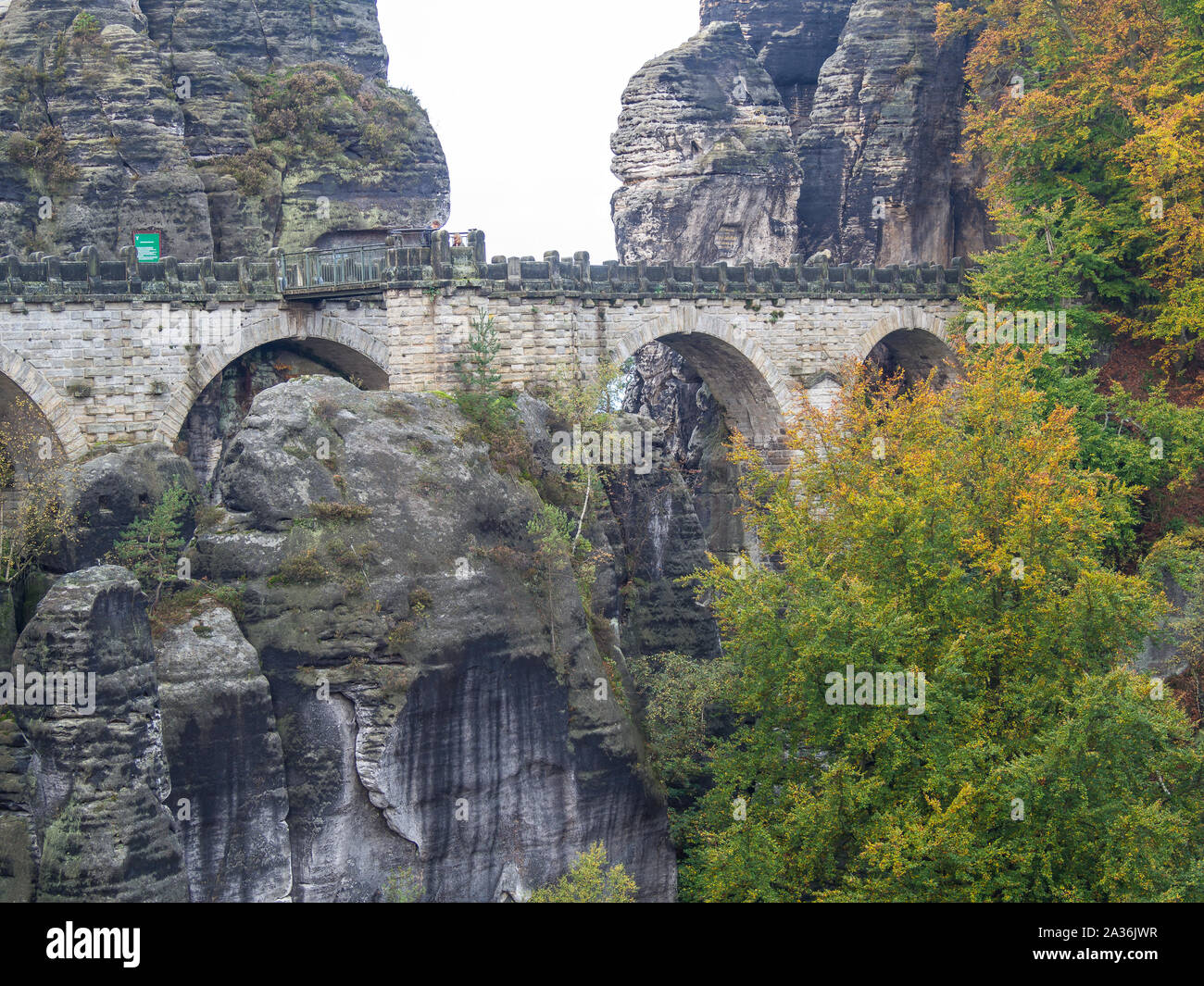 View of the Bastei Bridge Stock Photo - Alamy