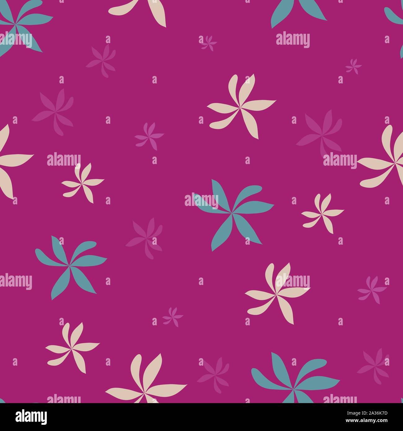 Pinwheel flower scatter, vector repeat pattern purple background ...