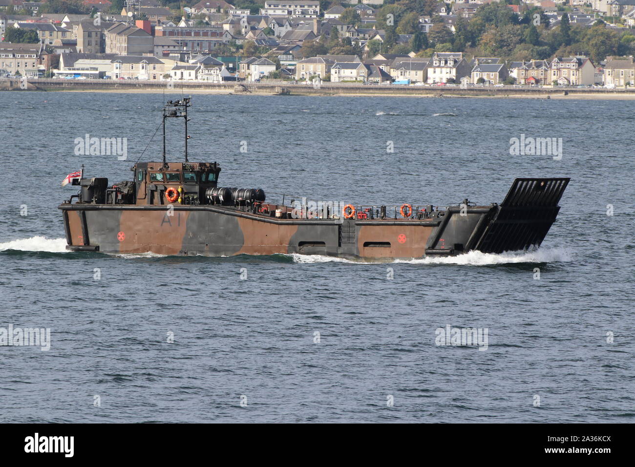 L1008 (A1), a LCU Mk.10 deployed from HMS Albion, passing Gourock on ...